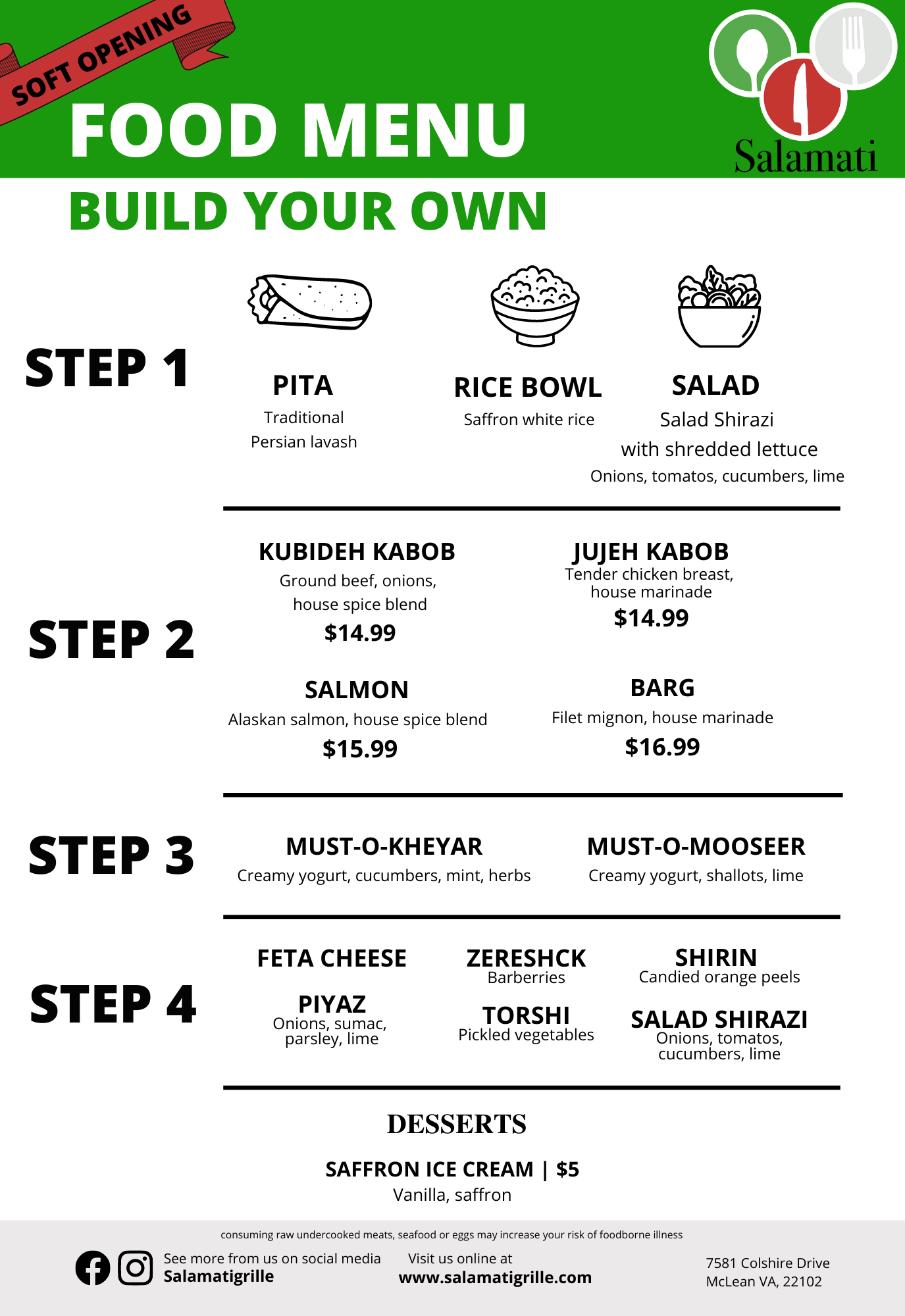 Food Menu - Salamati Grill